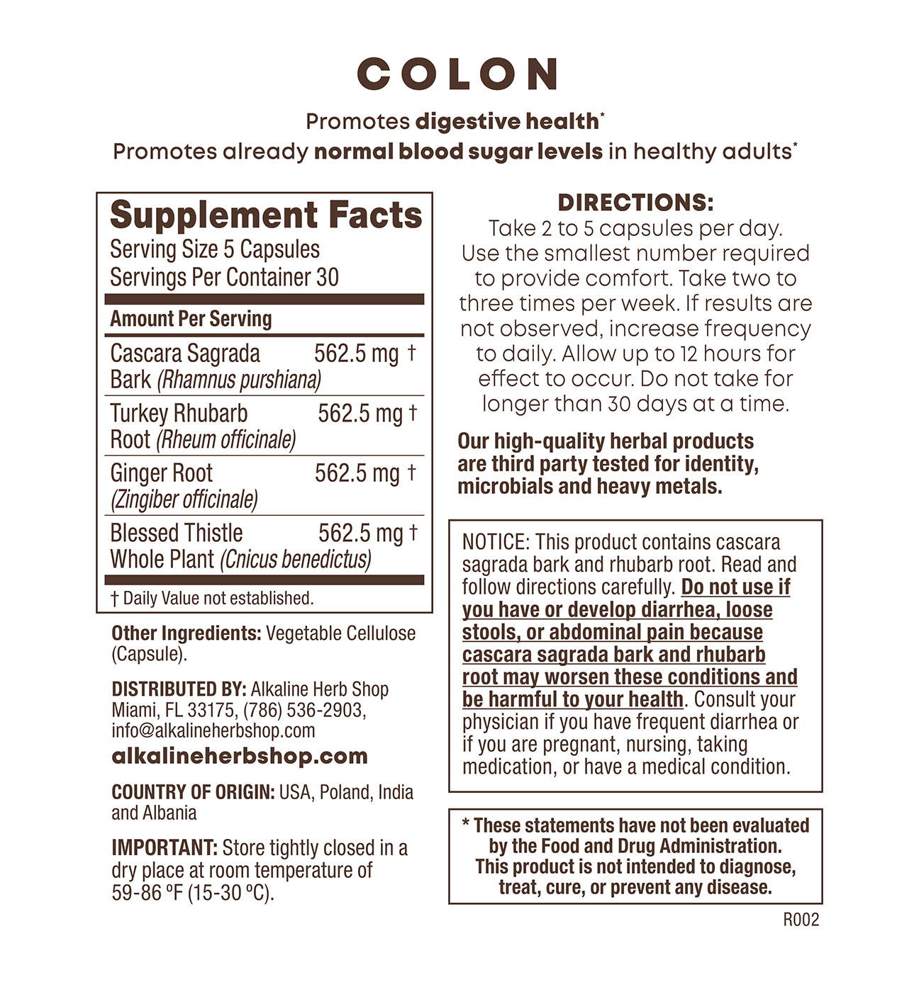 Happy Colon Cleanse Supplement Capsules (150) – Alkaline Herb Shop