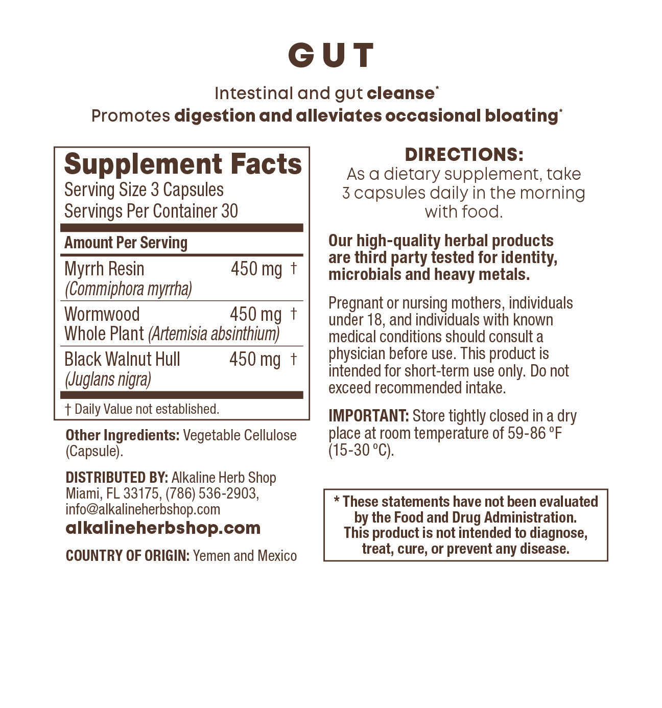 Happy Gut Pills (90) | Happy Gut Supplement & Herbal Cleanse – Alkaline ...