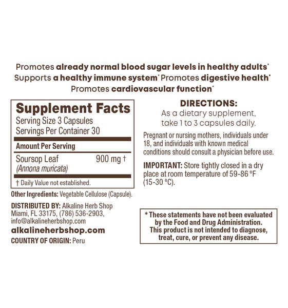 Soursop Leaf Capsules (90) | Soursop Supplements & Pill Benefits ...