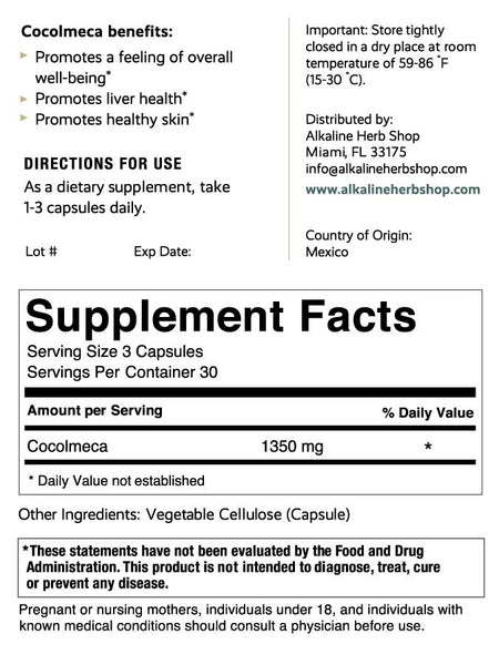 Cocolmeca Capsules | Cocolmeca Herb Supplements (90) – Alkaline Herb Shop
