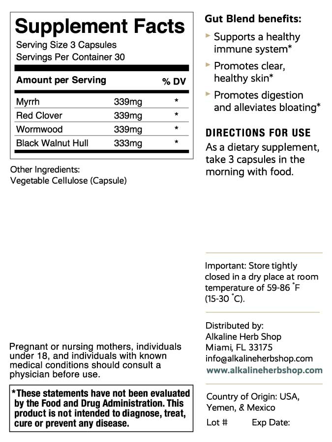 Happy Gut Pills (90) | Happy Gut Supplement & Herbal Cleanse – Alkaline ...