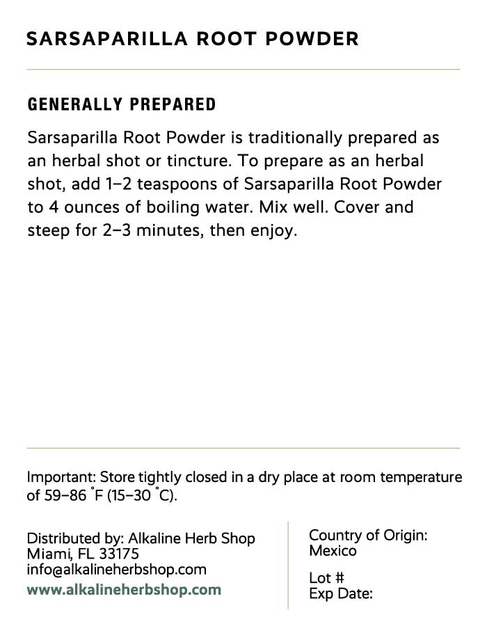 Buy Sarsaparilla Root Powder | Benefits & Ways to Prepare – Alkaline ...