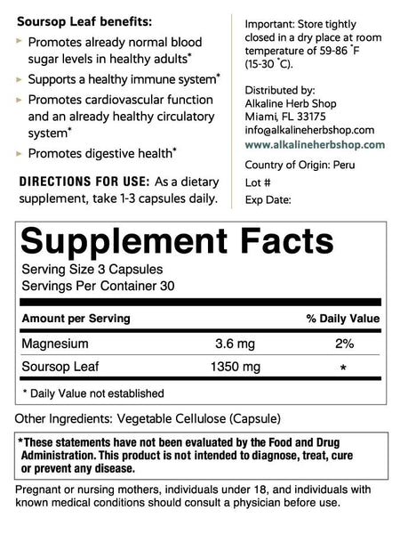 Soursop Leaf Capsules (90) | Soursop Supplements & Pill Benefits ...